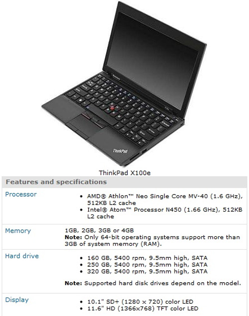 10.1吋ThinkPad X100e將搭載Atom N450？！ | T客邦