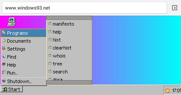 有開始工作列、檔案總管，用手機瀏覽器就能玩「Windows 93 」 | T客邦