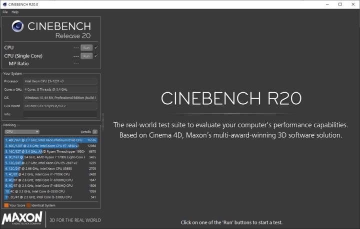 Cinebench R20測試軟體全新登場，加重負荷更適合操爆旗艦電腦 | T客邦