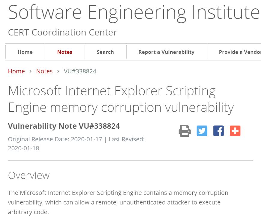 Internet Explorer 又被發現漏洞讓駭客可直接遠端執行惡意程式,但這次微軟不打算立刻修復 T客邦