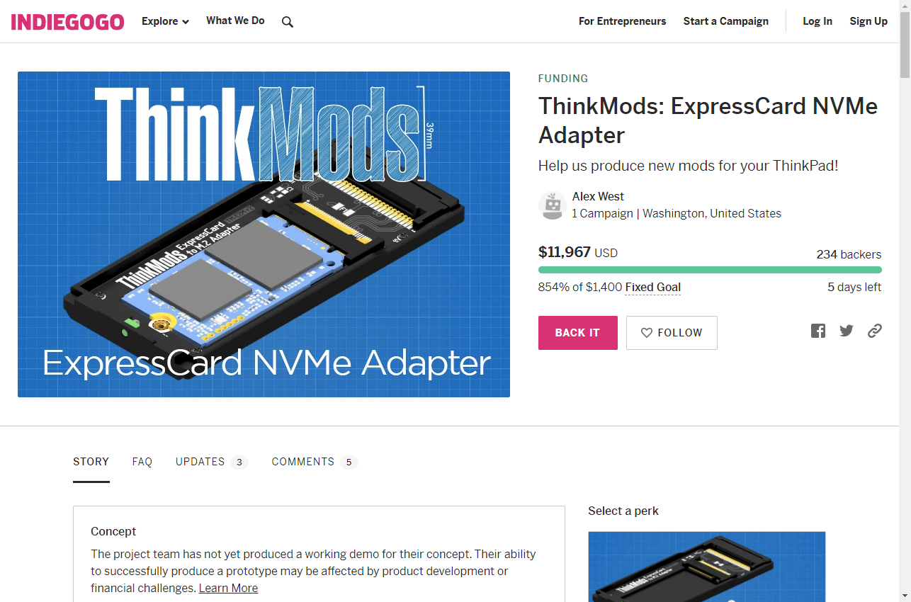 ThinkMod ExpressCard NVMe 轉接卡讓舊筆電加裝 NVMe SSD 成真！ | T客邦