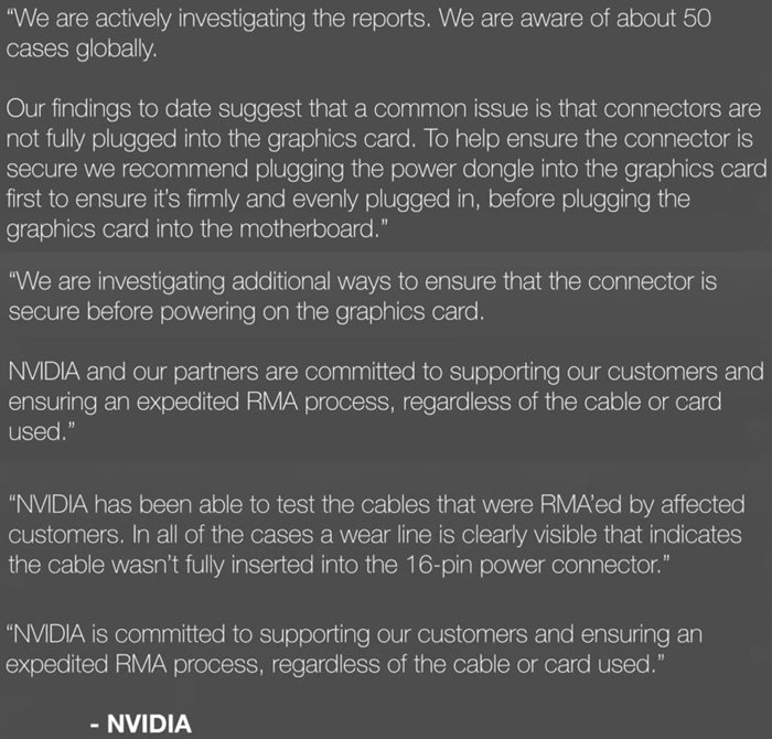 NVIDIA正式發佈16pin顯卡電源線熔斷聲明：用戶插的方法不對，全球已知僅 50 例 | T客邦