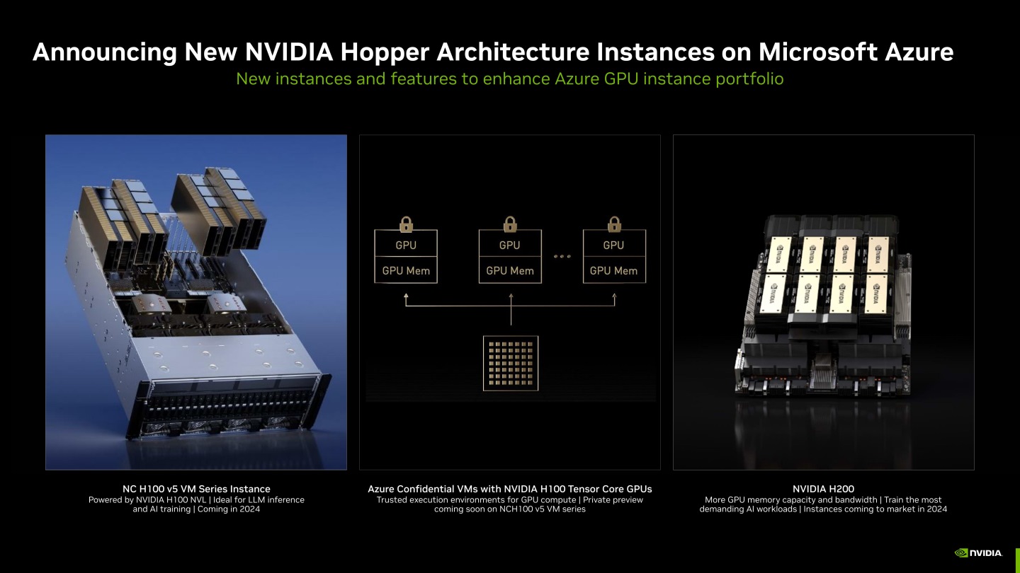 NVIDIA於Microsoft Ignite 2023大會發表多項合作項目，也將為Azure雲端運算搭載H100、H200 GPU | T客邦
